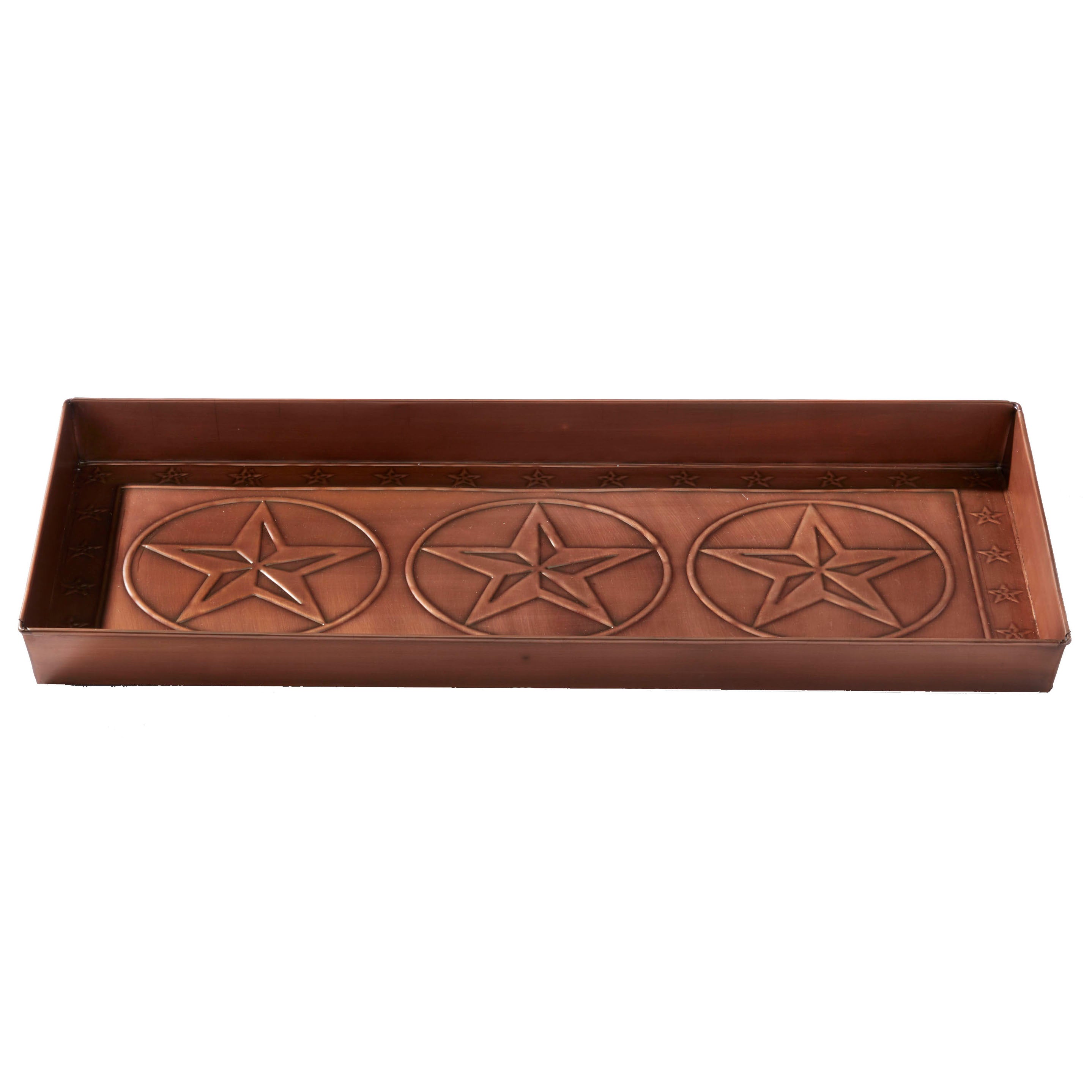 Texas Star Metal Boot Tray With Antique Metallic Finish 30x13 – Home ...