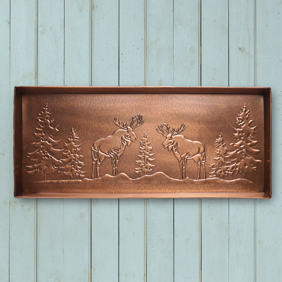 Moose Antique Copper Metal Boot Tray 30x13 – Home Furnishings by Larry ...