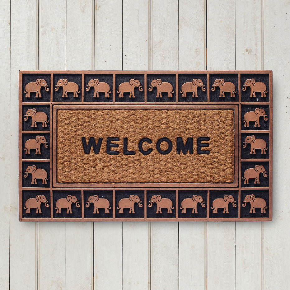 Elephant Border Coir and Rubber Welcome Doormat 18x30 – Home ...