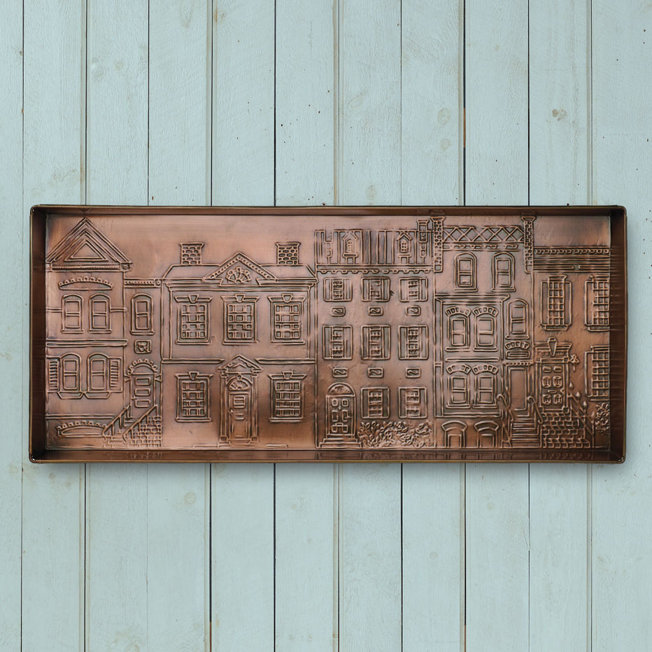 Townhouses Antique Copper Metal Boot Tray 30x13 – Home Furnishings by ...