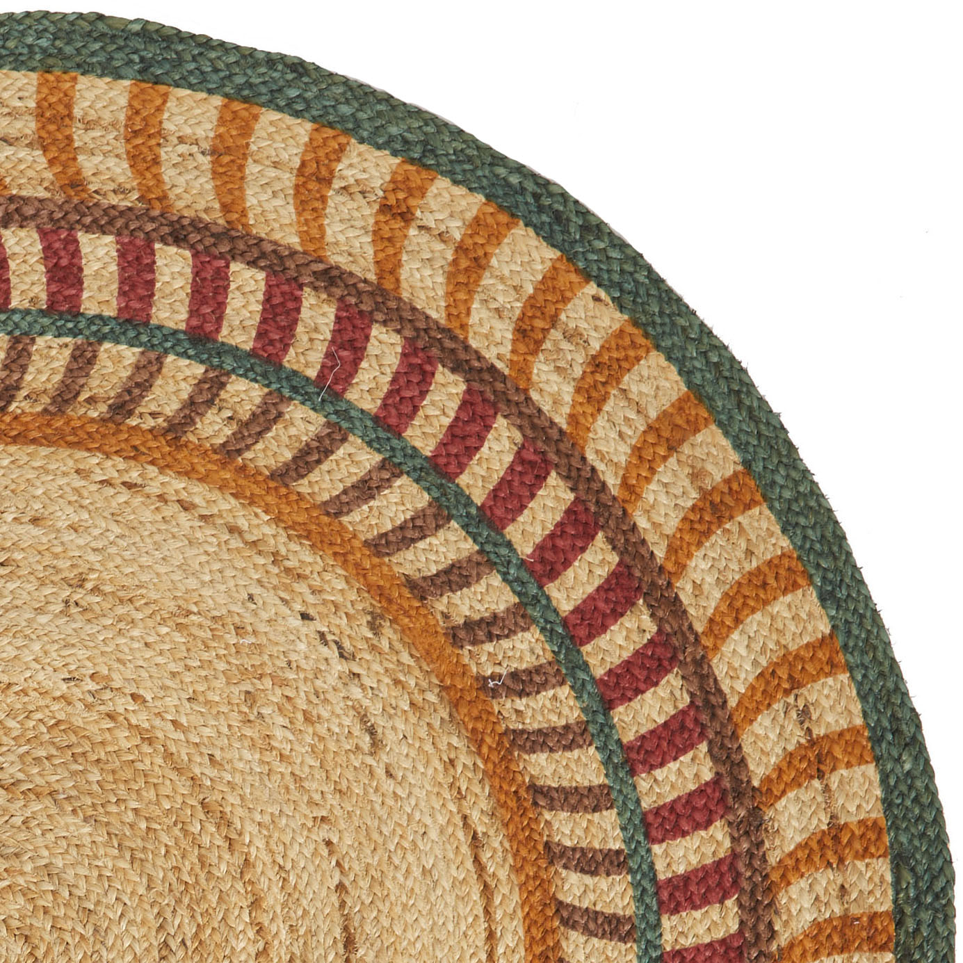 Remy Hand Printed Handwoven Natural Fiber 5 foot Round Jute Rug – Home ...