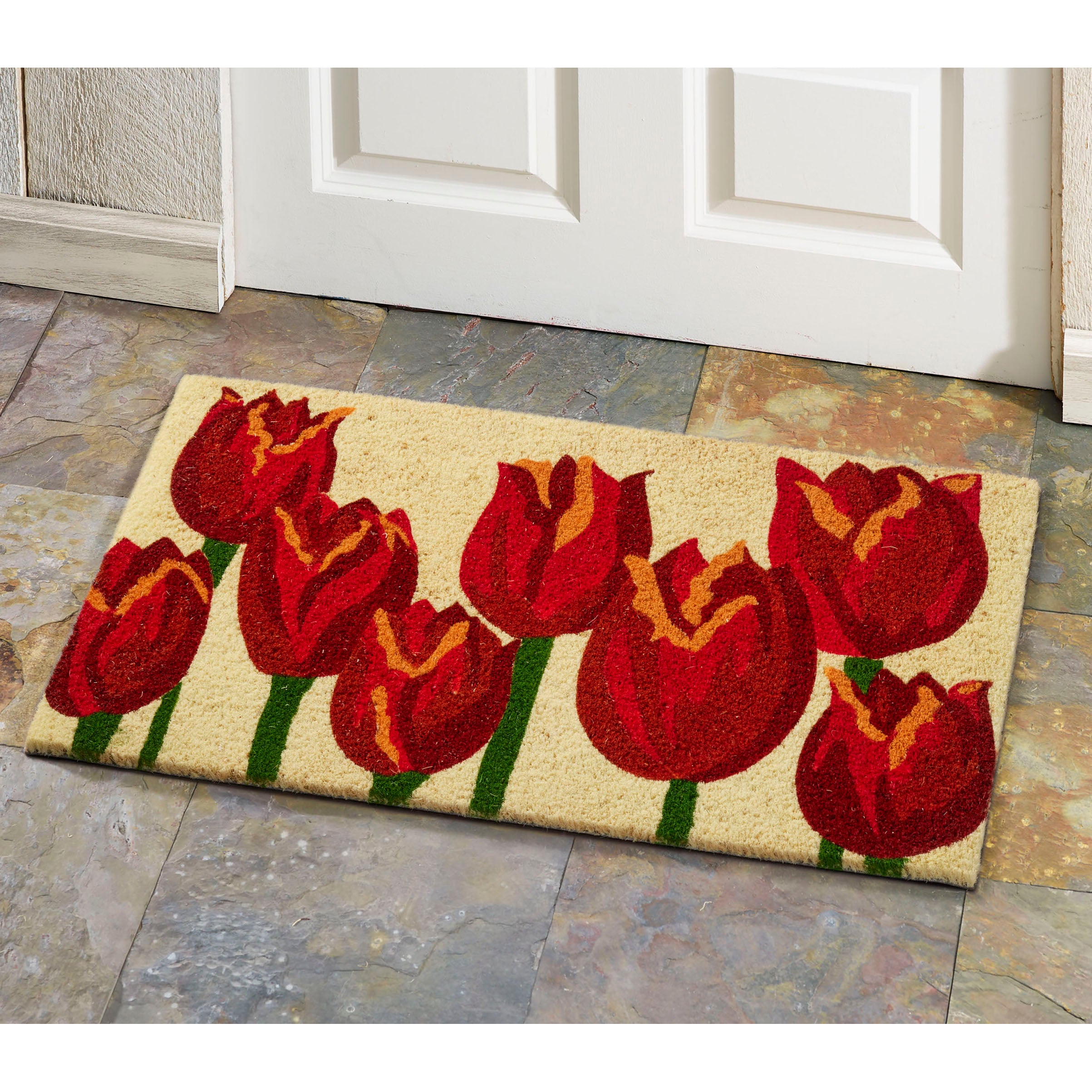 Tulip Printed Coir Doormat 18x30 – Home Furnishings by Larry Traverso, LLC