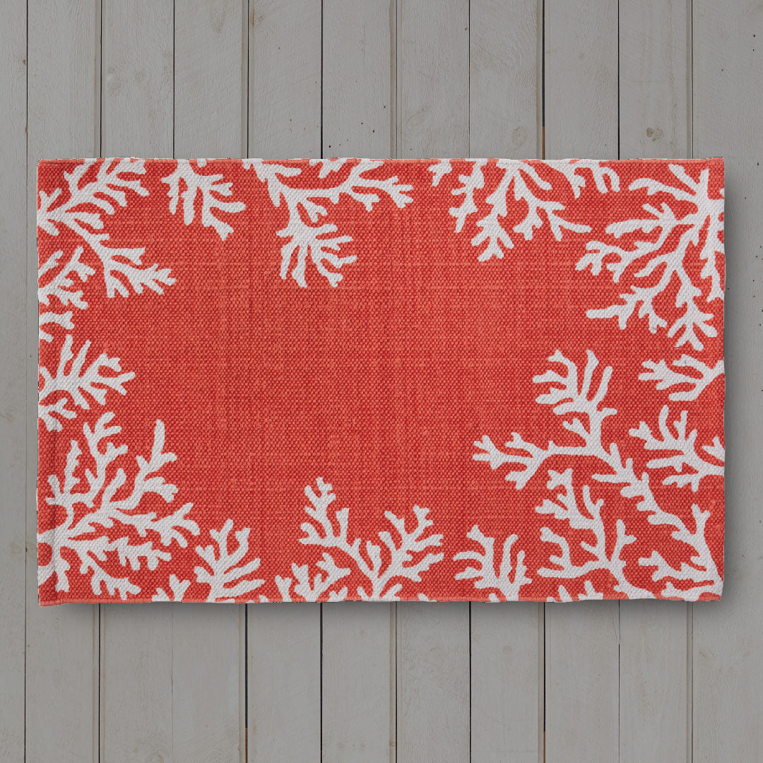 Coral Flatwoven Cotton Dhurrie Accent Rug 20x30 – Home Furnishings by ...