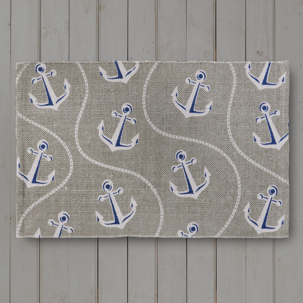 Anchors Flatwoven Cotton Dhurrie Accent Rug 20x30 – Home Furnishings by ...