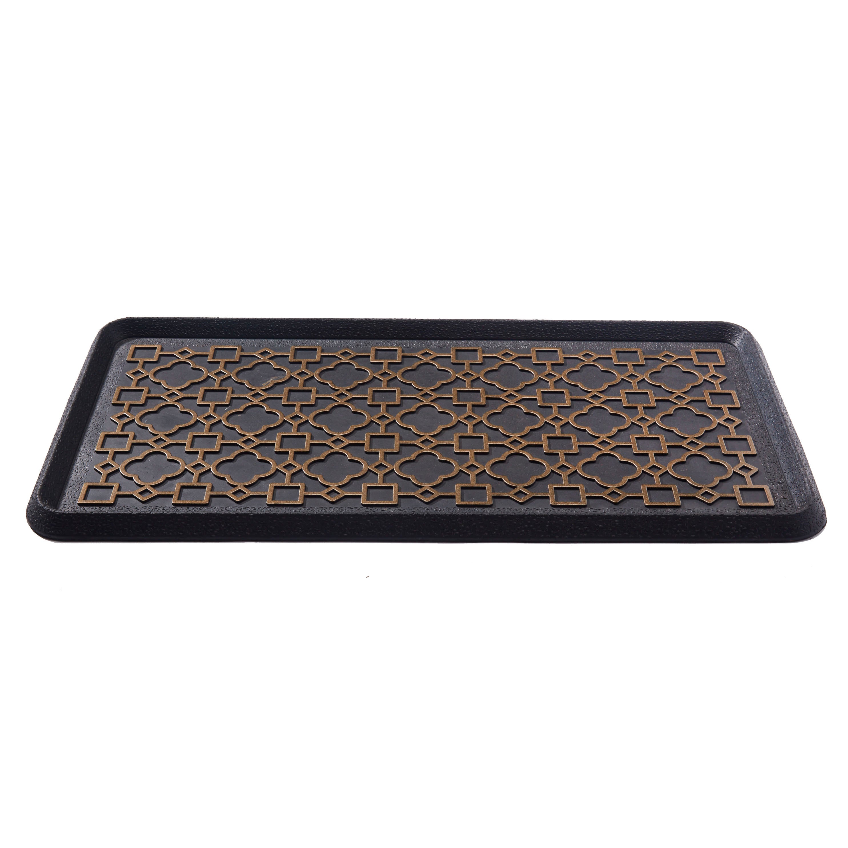 Mosaic Tile Rubber Boot Tray With Brushed Brass Highlights 32x16 – Home ...