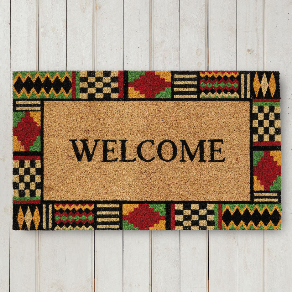 Kente Border Welcome Printed Coir Welcome Doormat 18x30 – Home ...